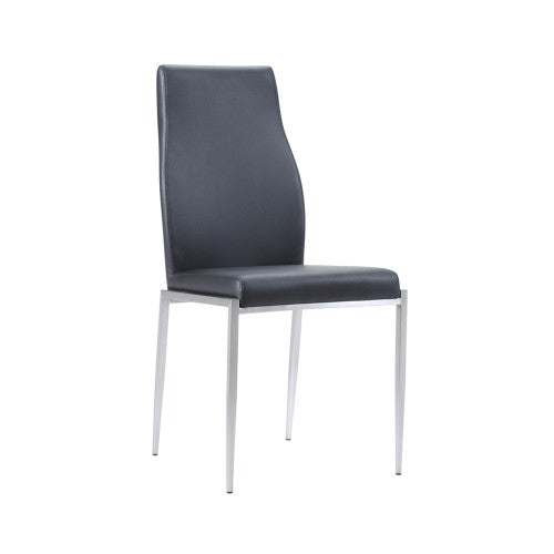 Milan High Back Chair Black Faux Leather. Set of 2 – Interiorly
